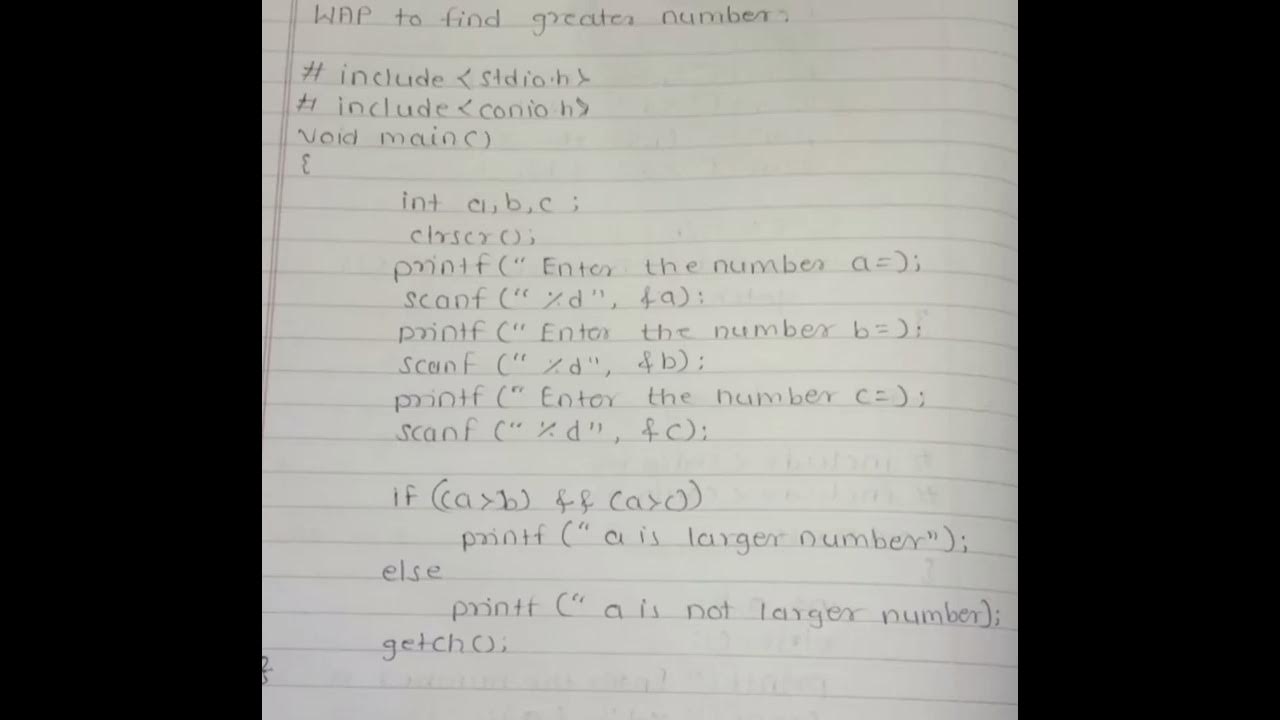 C program find greater no. - YouTube
