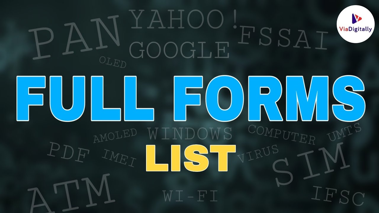 Abbreviations For Words | Full Forms of Important Words | Full forms We ...