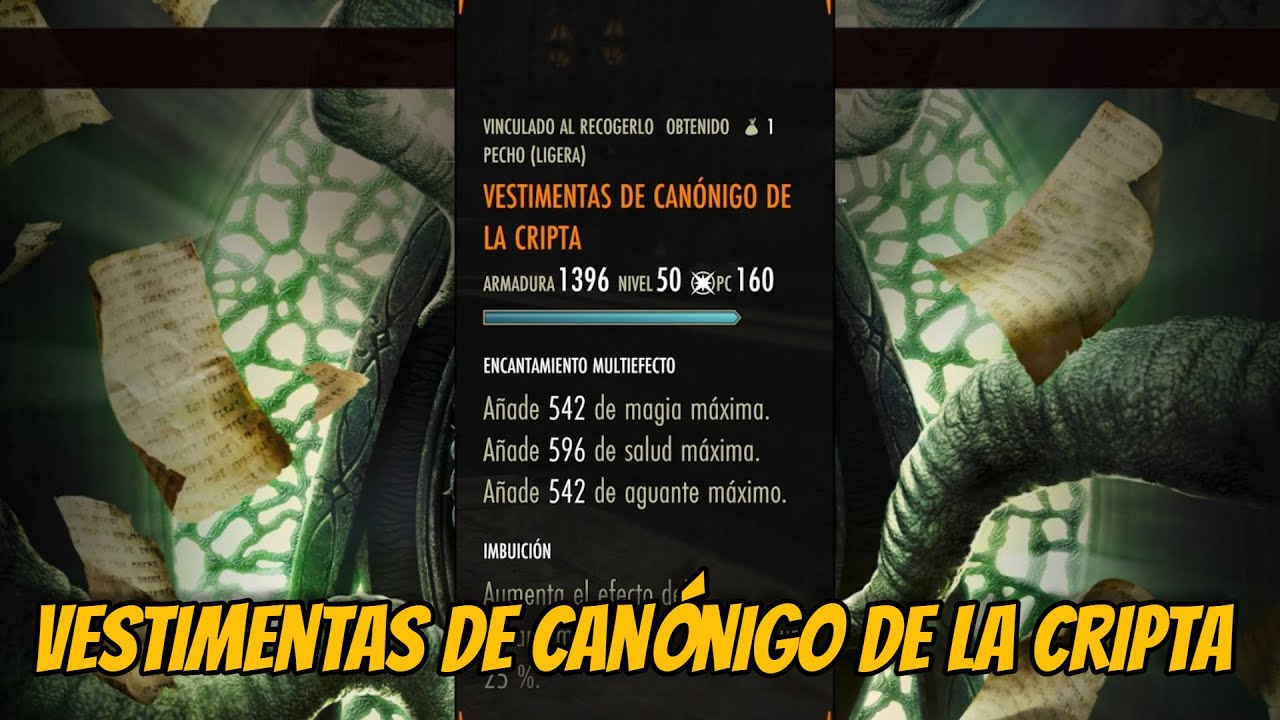 Como Conseguir las Vestimentas de Canónigo de la Cripta | The Elder Scrolls Online - YouTube