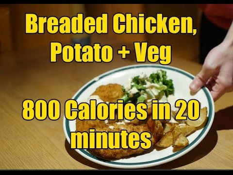 800 CALORIES | 20 MINUTES - Breaded Chicken, potatoes and veg. - YouTube