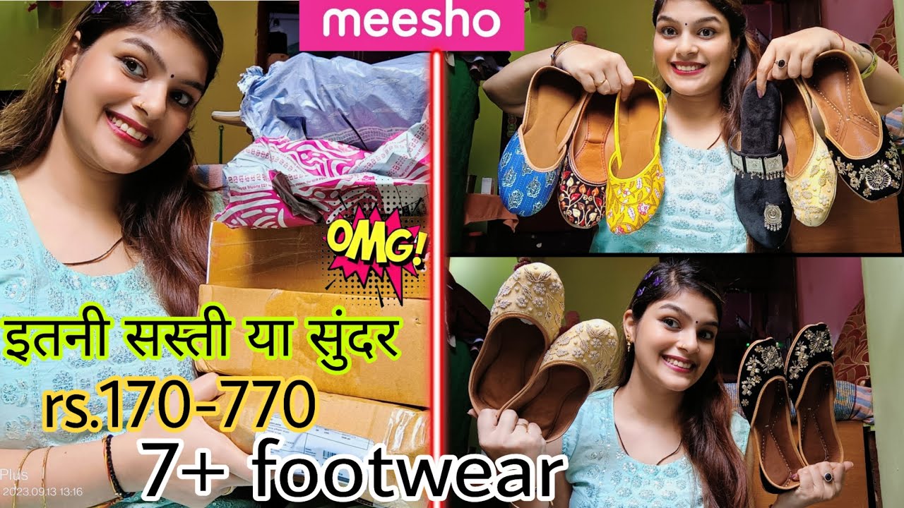 MEESHO cheapest embroidered jutti haul💯under rs.500😍इतने कम रेट में ...