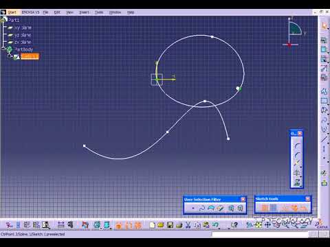Catia V5 Tutorial 031 Spline Sketch - YouTube