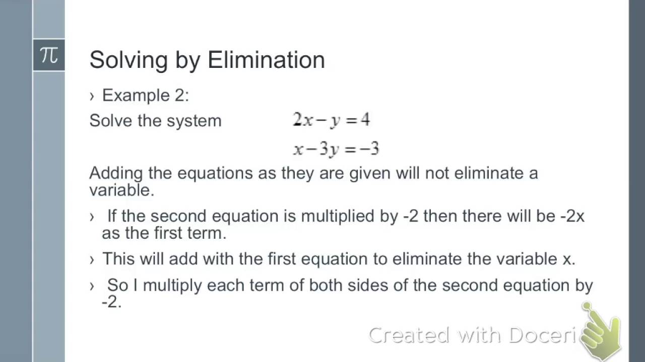 Unit 4 Lesson 3 Solving Systems by Elimination - YouTube
