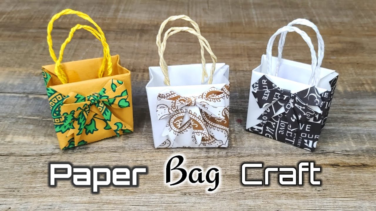 Paper bag craft | Paper bag making at home | How to make a paper bag ...