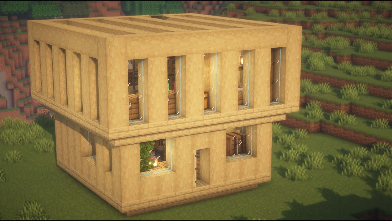 Minecraft : Wooden House Tutorial - YouTube