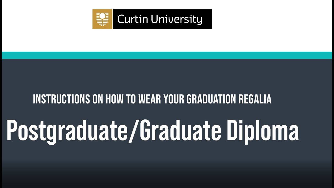 How to wear your Curtin Graduation Regalia – Postgraduate Degree - YouTube