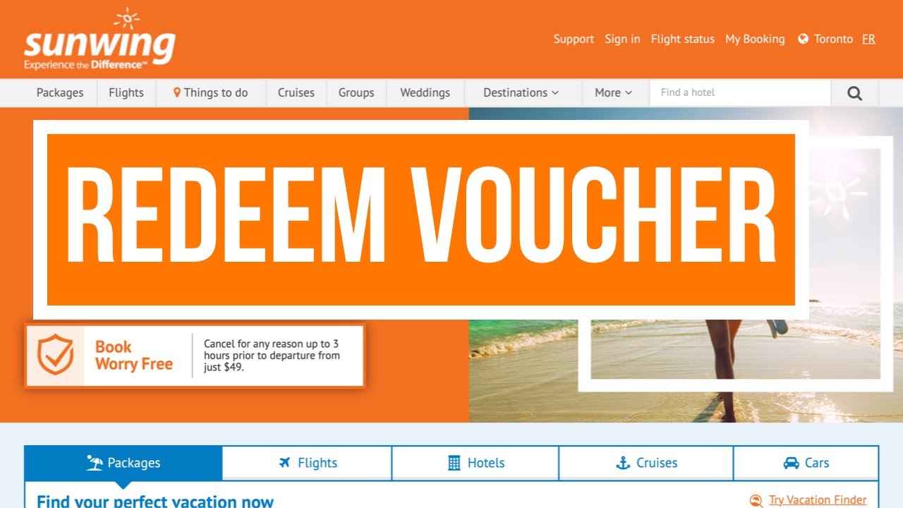 How to Redeem Sunwing Travel Voucher - YouTube