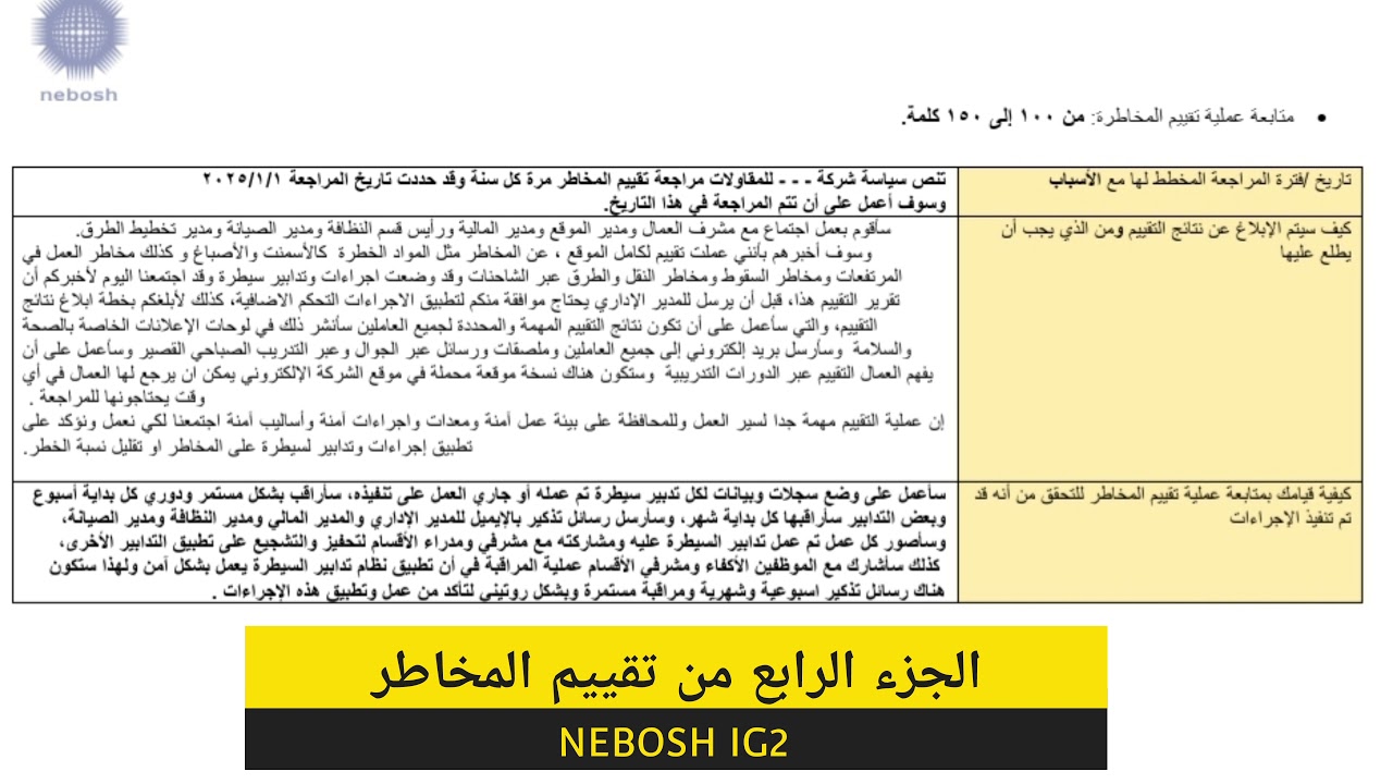NEBOSH IG2 |الجزء الرابع والأخير - YouTube