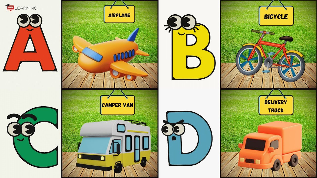 ABC Vehicle Song for Kids | Learn A to Z Transportation & Phonics | UZR ...
