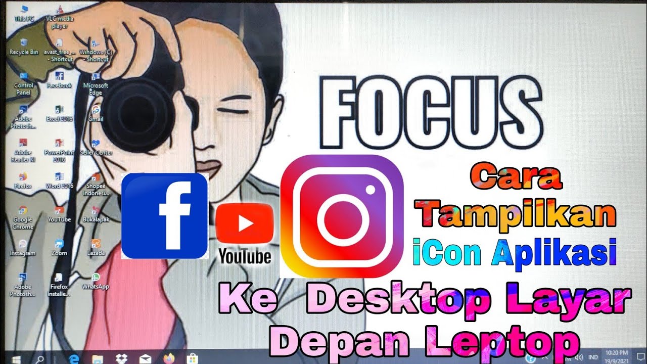 Cara Menampilkan Icon Aplikasi Ke Layar Depan Desktop Leptop - YouTube