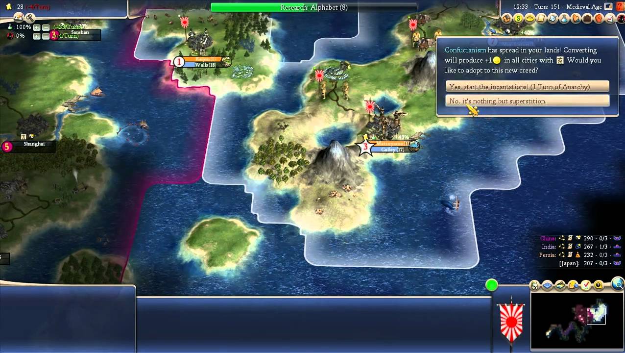 Let's Play Rhye's and Fall of Civilization: Japan; part 1 - YouTube