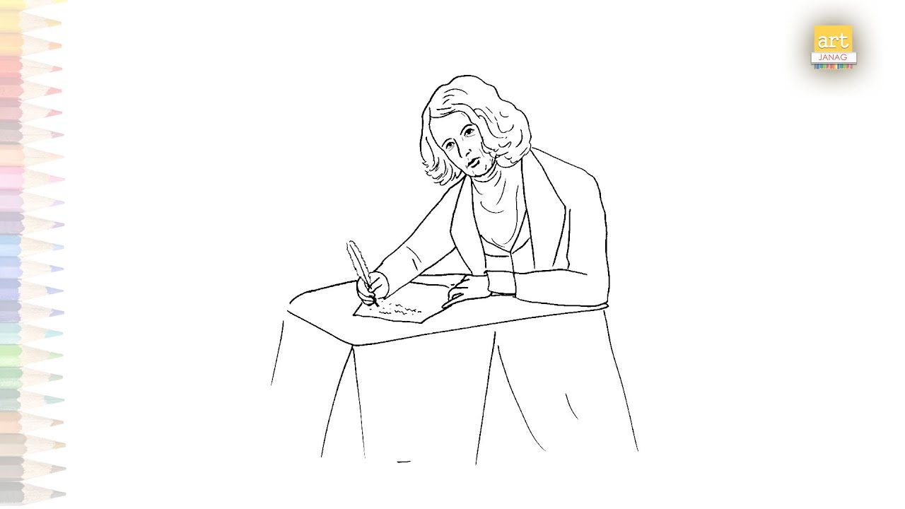 Charles dickens drawings | Outline drawings | How to draw Charles ...