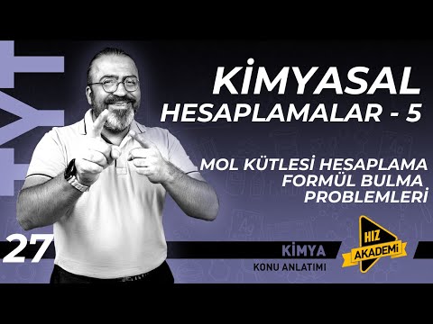 TYT - Kimyasal Hesaplamalar - 5 - Mol Kütlesi Bulma - Formül Bulma