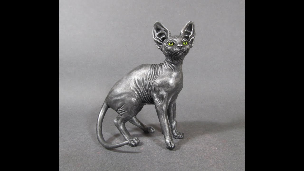 Sphynx cat figurine sculpt.Canadian sphynx.#sphynxcats - YouTube