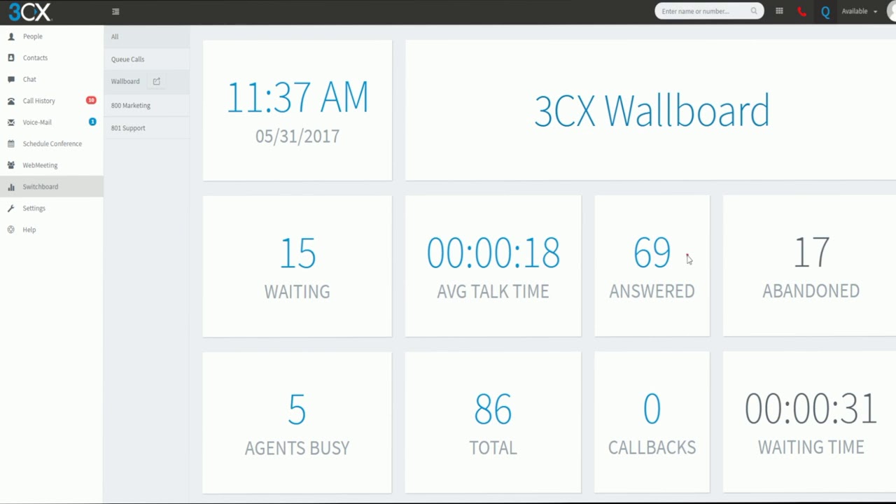 The 3CX Wallboard - YouTube