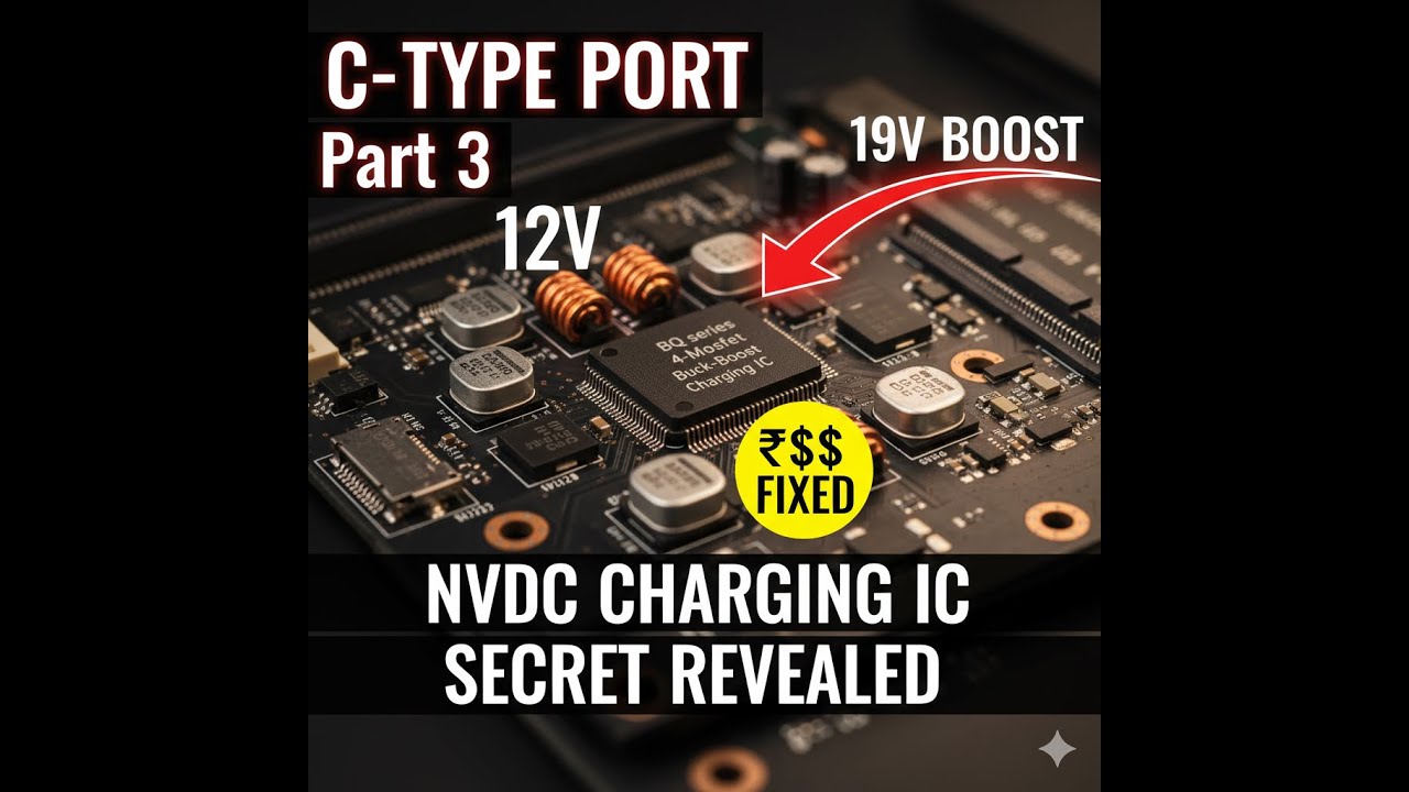 C-Type Port Part 3" video, focusing on the 12V to 19V boost in an NVDC ...