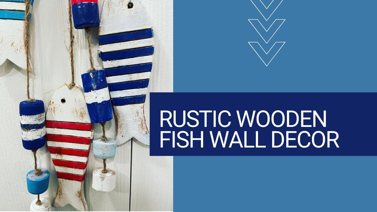 Dollar Tree DIY/Rustic Wooden Fish Wall Decor - YouTube