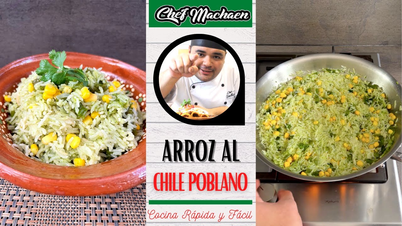 Arroz al chile poblano, ¡excelente para guarnicionar tus platos! 🍚🇲🇽🤤 ...