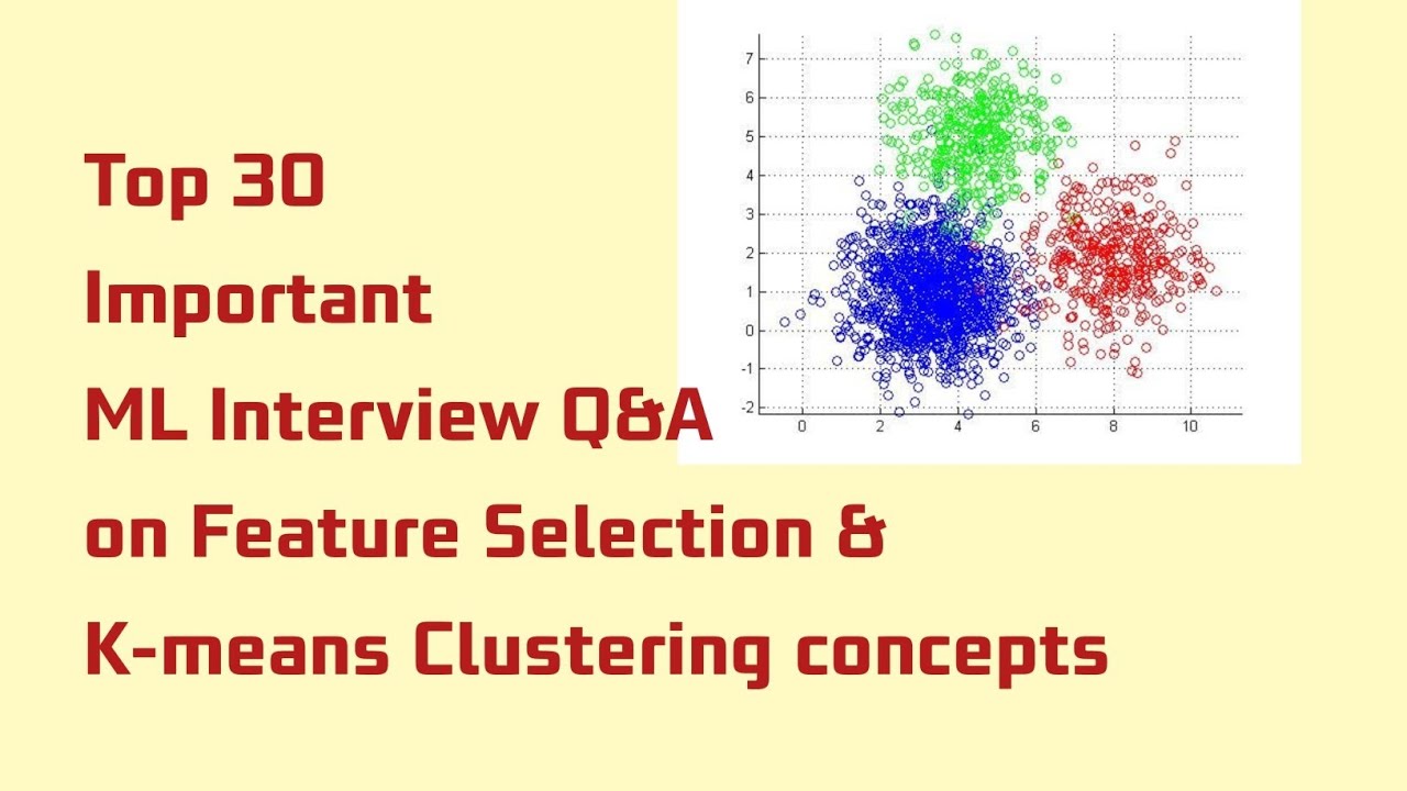 Feature Selection and K-means Clustering || ML Concepts Interview Questions #machinelearning ...