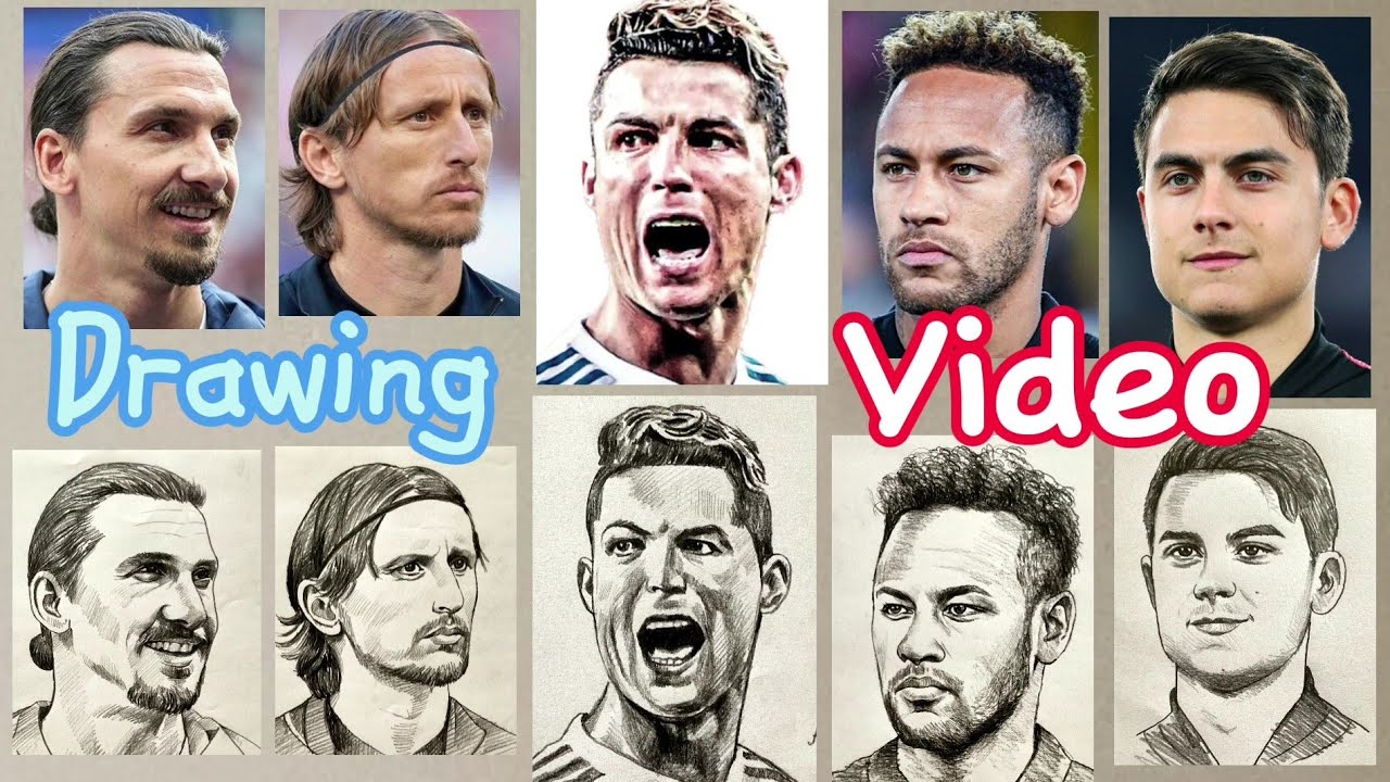 How to draw Ronaldo # Luka Modric # Zlatan Ibrahimovic # Neymar ...