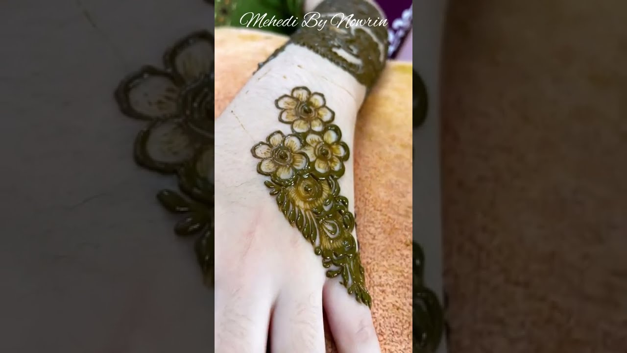 New Floral Arabic Henna Design Step By Step |Mehedi By Nowrin - YouTube