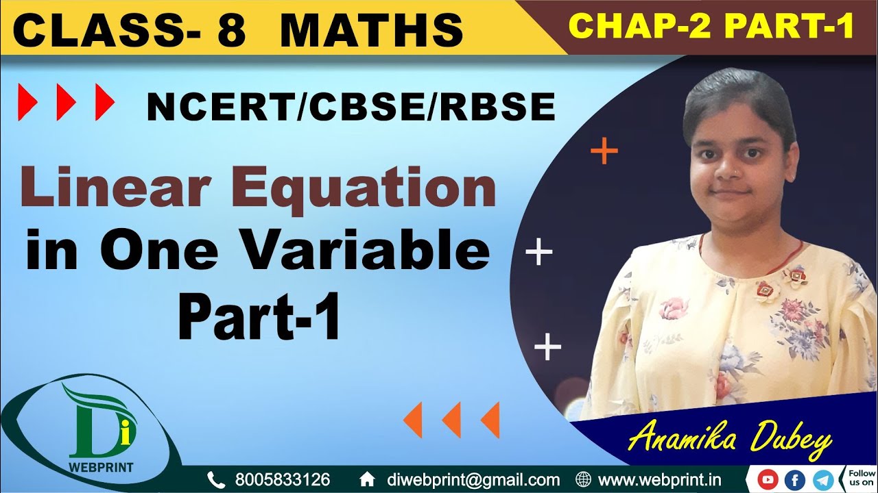 CBSE RBSE Class 8 Math Chapter 2, Linear Equation in One Variable Part ...