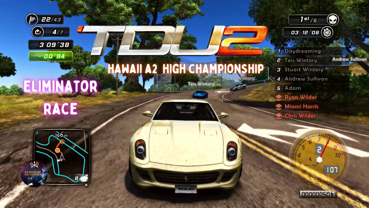 TDU2 HAWAII A2 HIGH CHAMP ELIMINATOR RACE PC KEYBOARD GAMEPLAY - YouTube