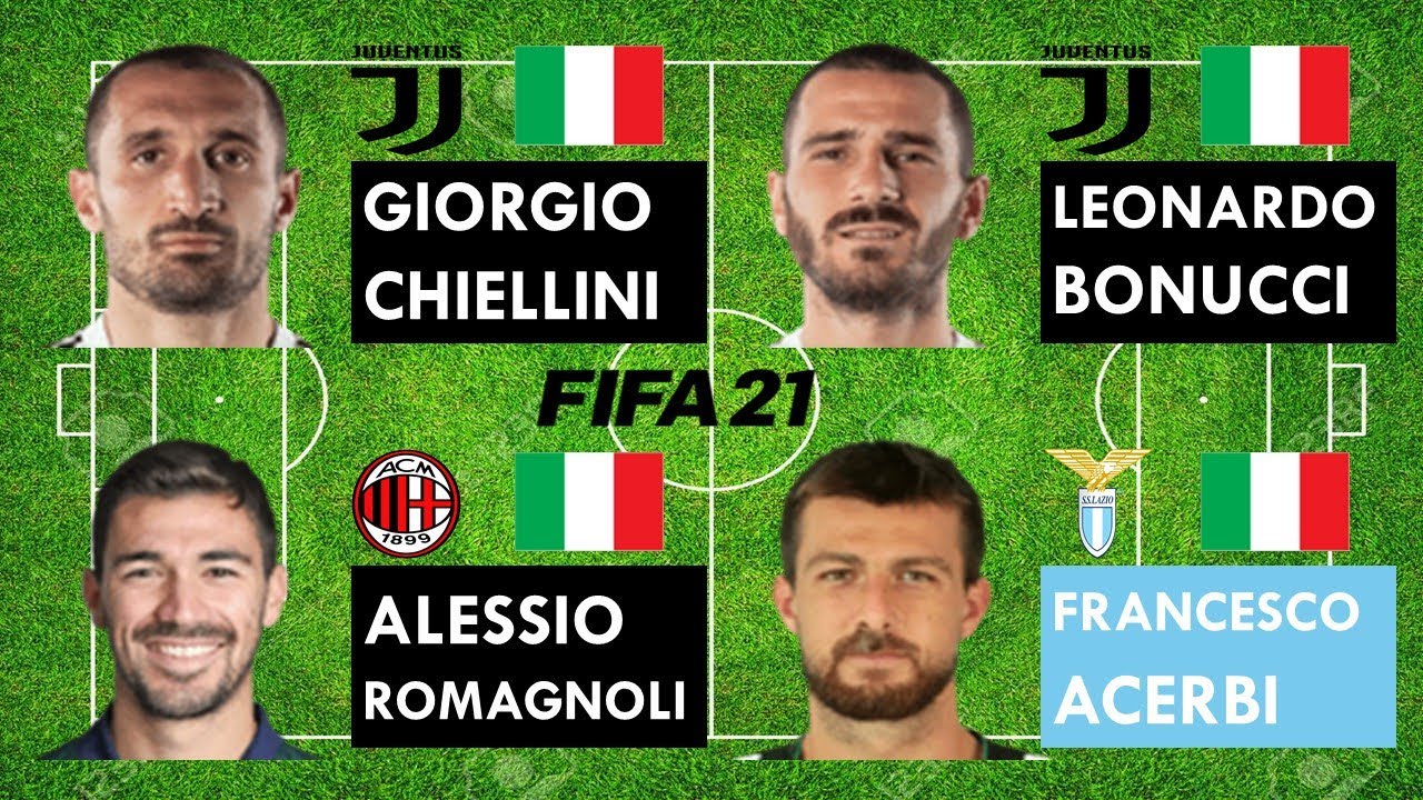 Italy(CB)-FIFA21 compare | Giorgio Chiellini vs Leonardo Bonucci vs ...