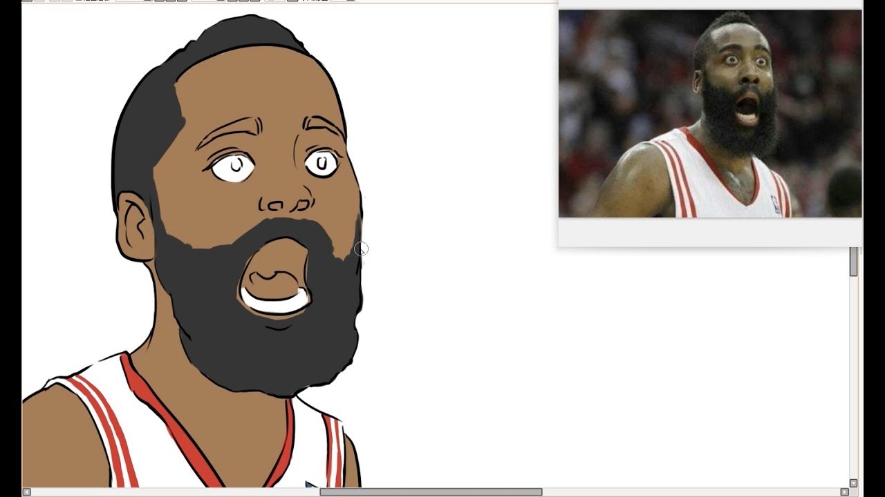NBA All-Star Painting Tutorial: 5 minutes a Harden Emoticon Pack - YouTube