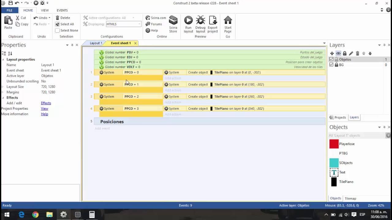 Tutoriales construct 2 Piano tiles infinite game pte 2 - YouTube