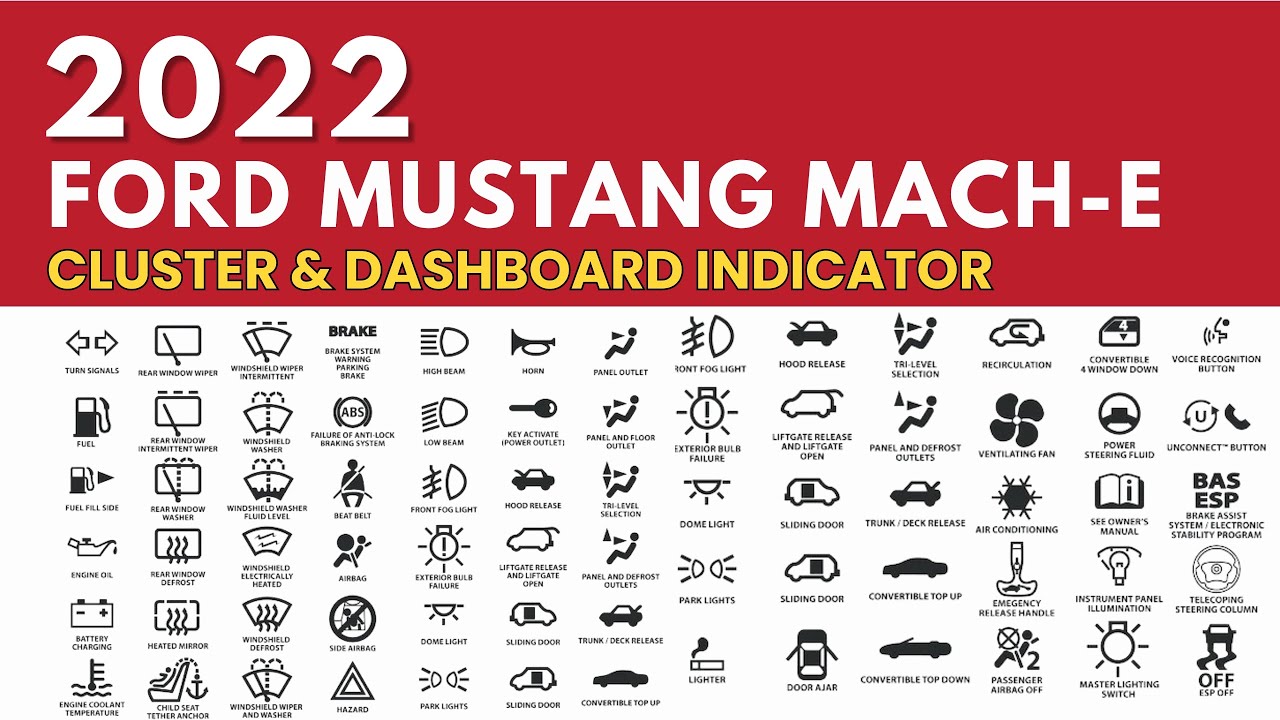 2022 FORD Mustang Mach-E Dashboard Warning Indicator and Cluster Guide ...