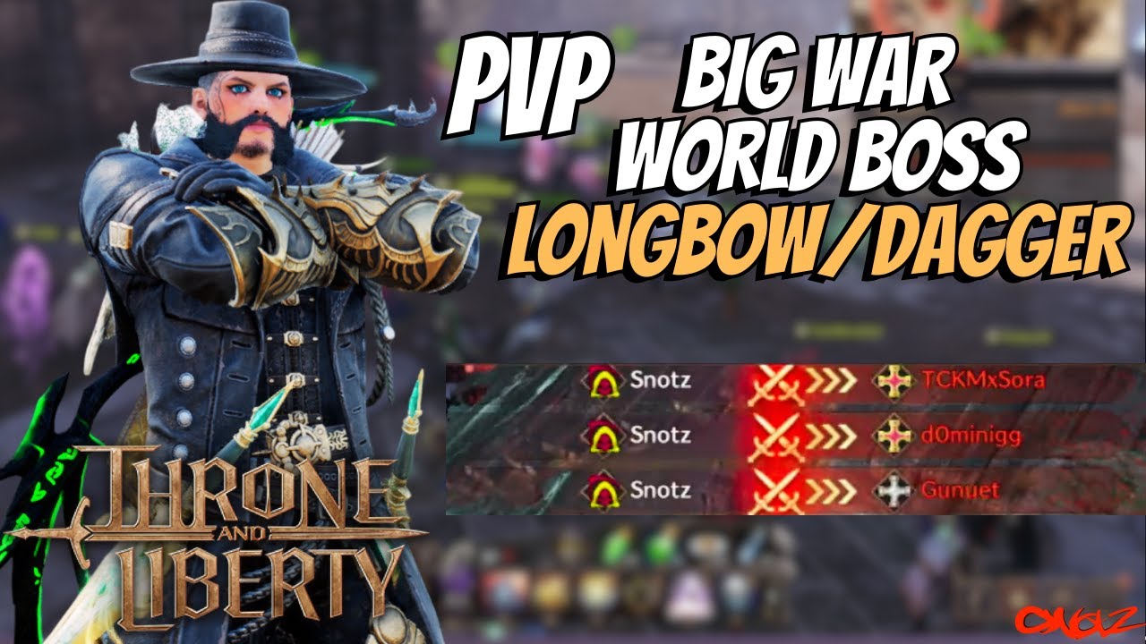 WORLD BOSS BIG WAR PVP LONGBOW DAGGER - THRONE AND LIBERTY - YouTube