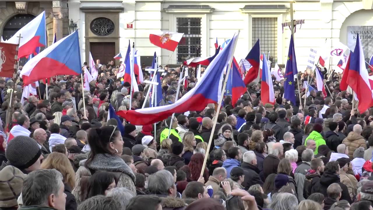 Demonstration against Islam in Prague on February 6th 2016 - YouTube