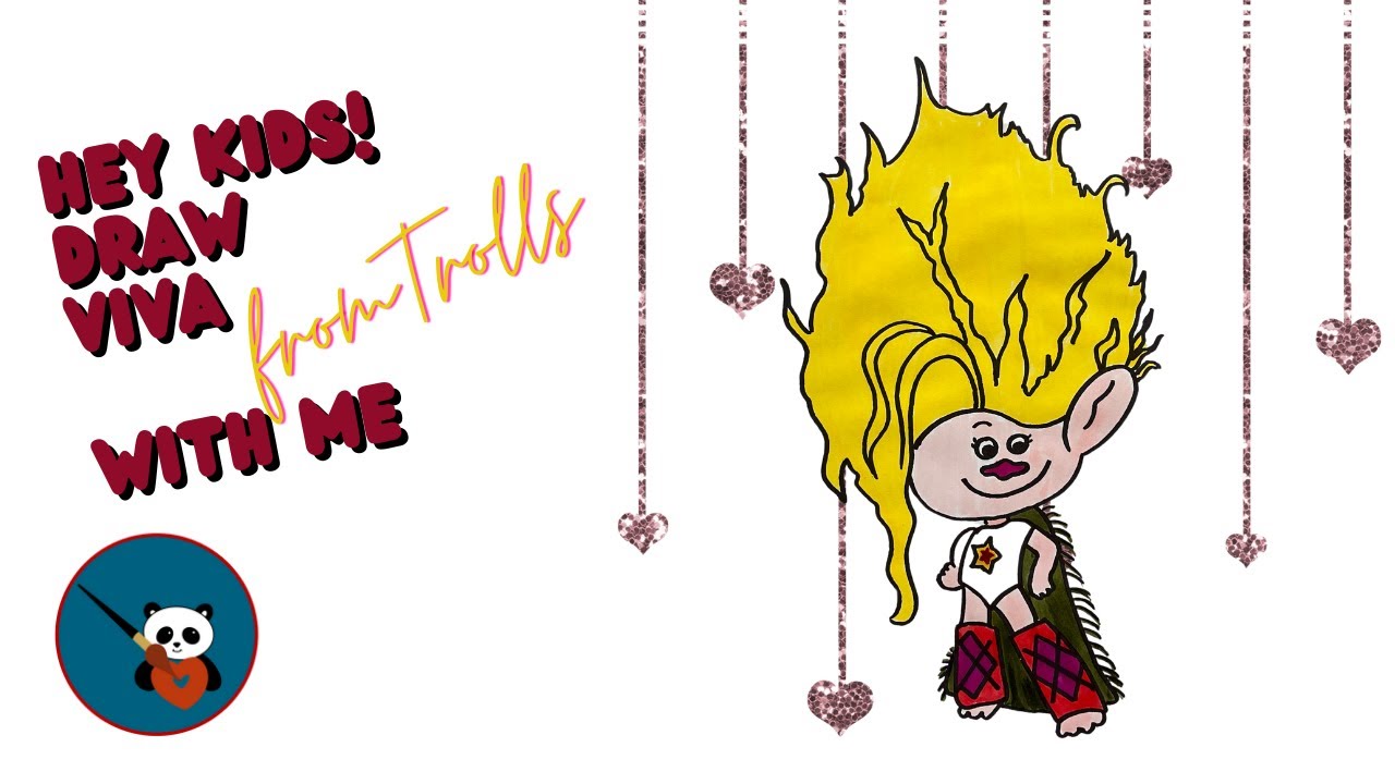 Hey Kids, Draw Viva, Poppy's sister, from Trolls With Me | Easy Step-by ...