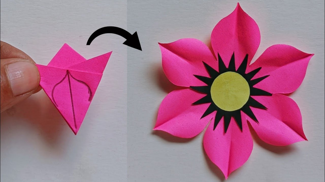 Easy Paper Flower Making | How To Make Paper Flower Step By Step ...