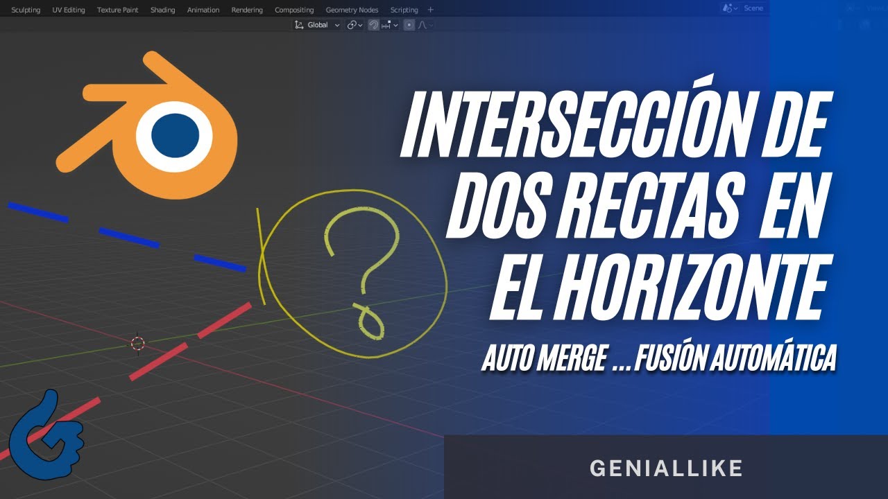 Como Intersecar, cortar, cruzar dos rectas en Blender, Modelado de ...