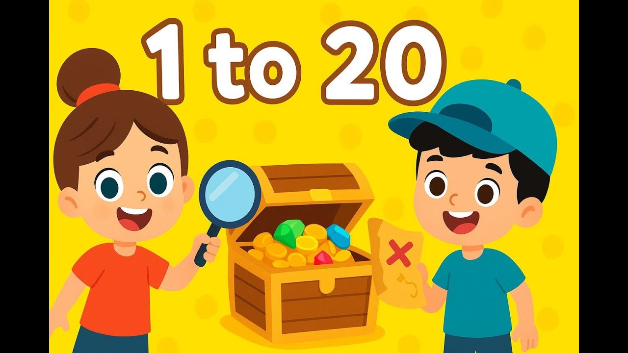 "Learn Numbers 1 - 20 / Kids Find The Hidden Treasure" - YouTube