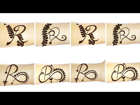 "R" letter mehndi design | "R" alphabet mehndi tattoos | Easy and ...