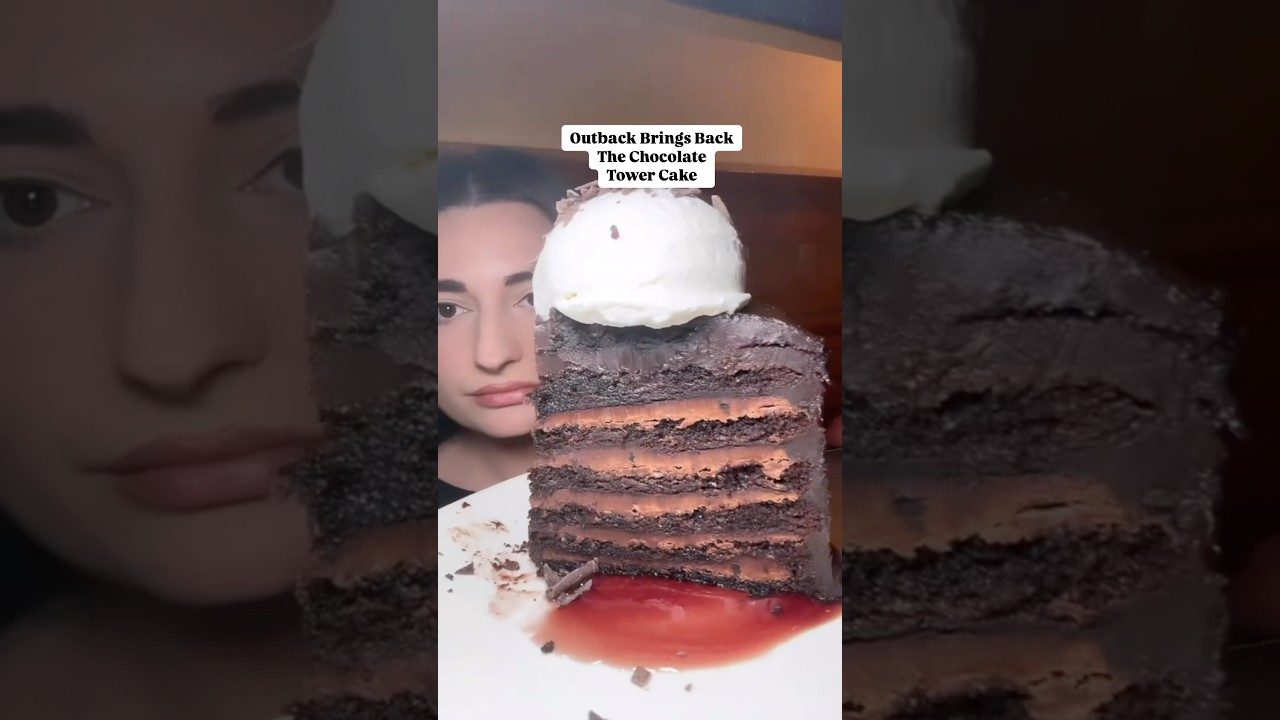 Outback brings back their chocolate tower cake # cake #chocolate # ...