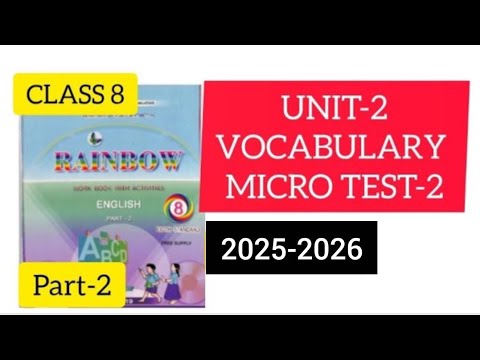 RAINBOW PART-2 CLASS 8 UNIT-2 VOCABULARY ENGLISH WORK BOOK ANSWERS 2024 ...
