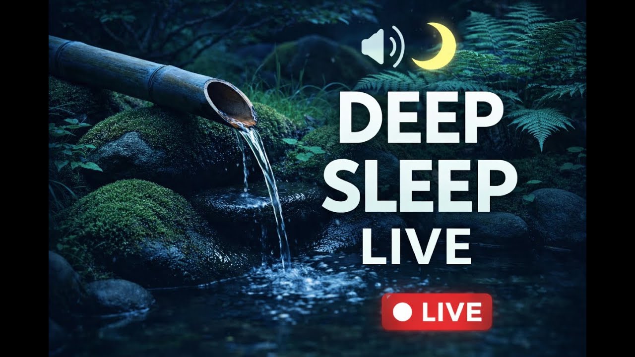 Calm Japanese Garden Stream 🍃 Natural Water Sounds for Deep Sleep ...