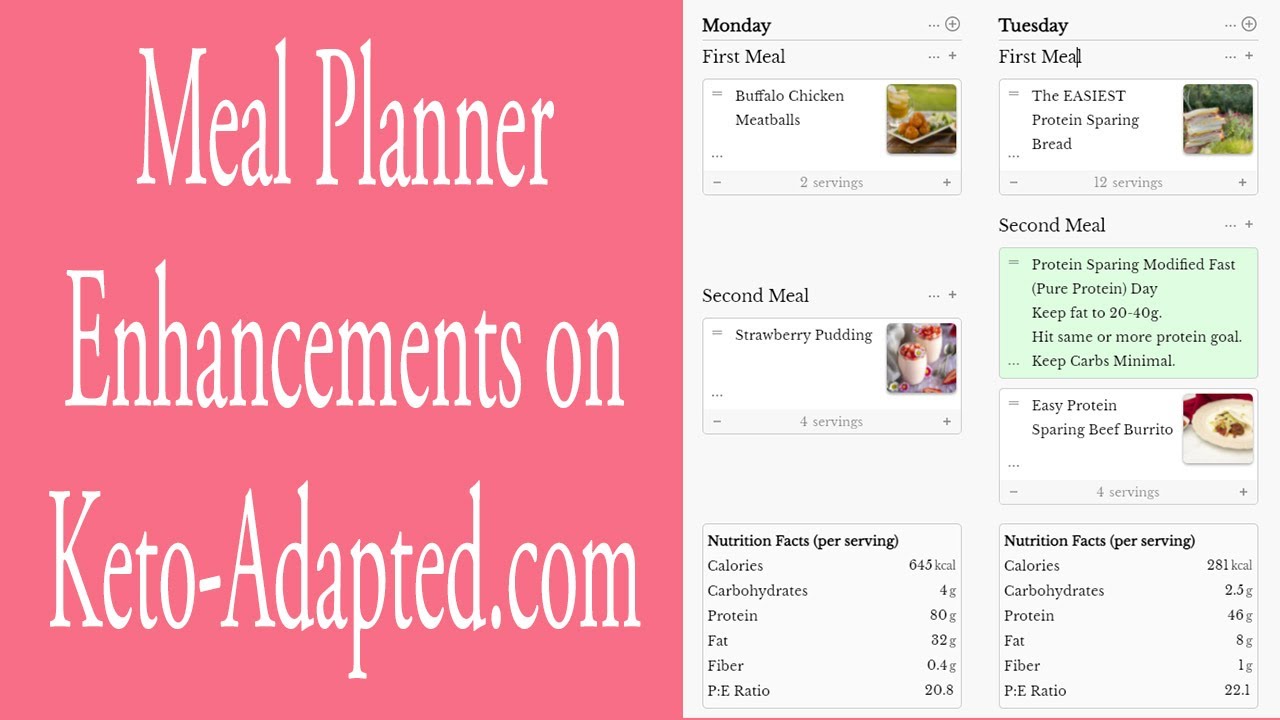 Meal Planner Enhancements on Keto-Adapted.com - YouTube