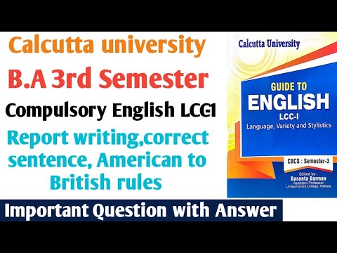 CU Semester 3 LCC 1 English suggestions 2023-24 | 3rd semester LCC 1 English | LCC 1 English sem ...