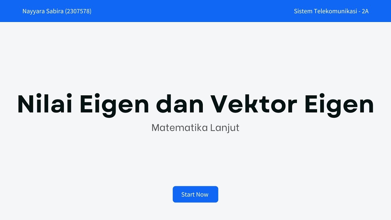 Projek Video Matematika Lanjut - Nilai Eigen dan Vektor Eigen - YouTube