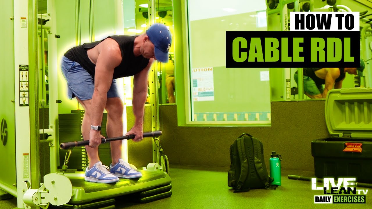 How To: Cable Romanian Deadlift With Dual Hook Straight Bar (RDL) - YouTube