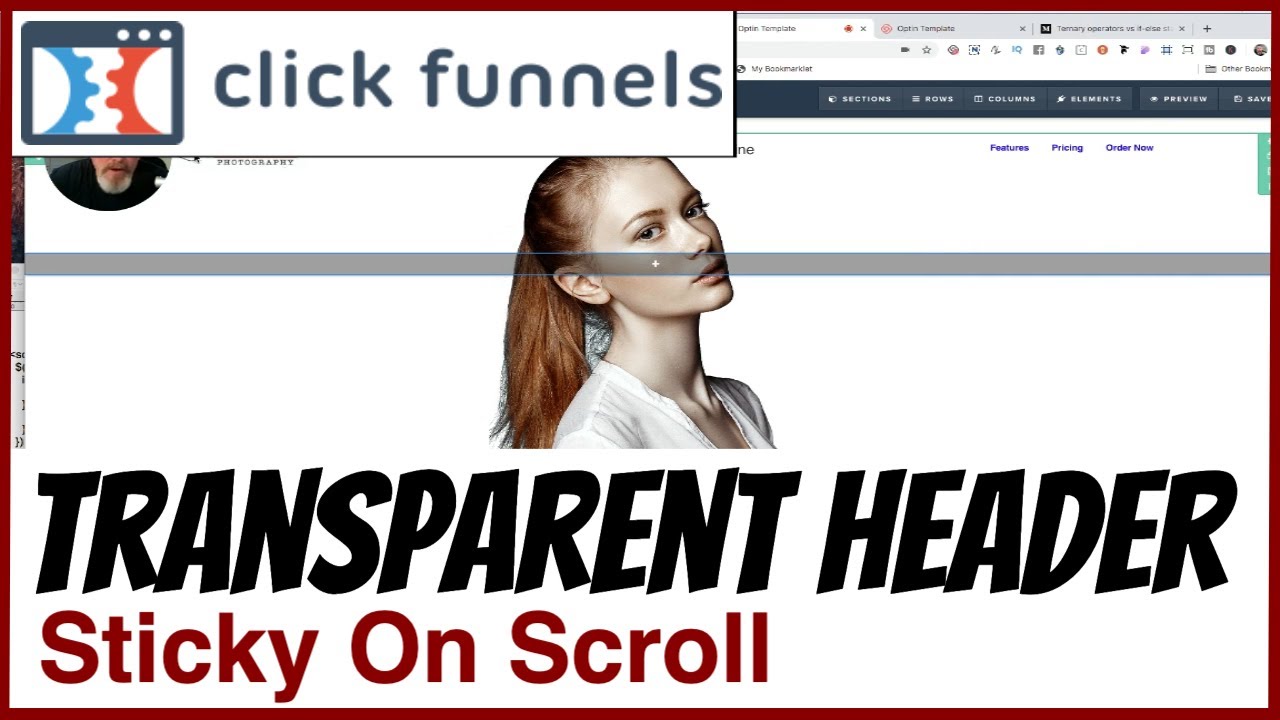 How to Make Your Header Sticky and Transparent on Scroll - YouTube