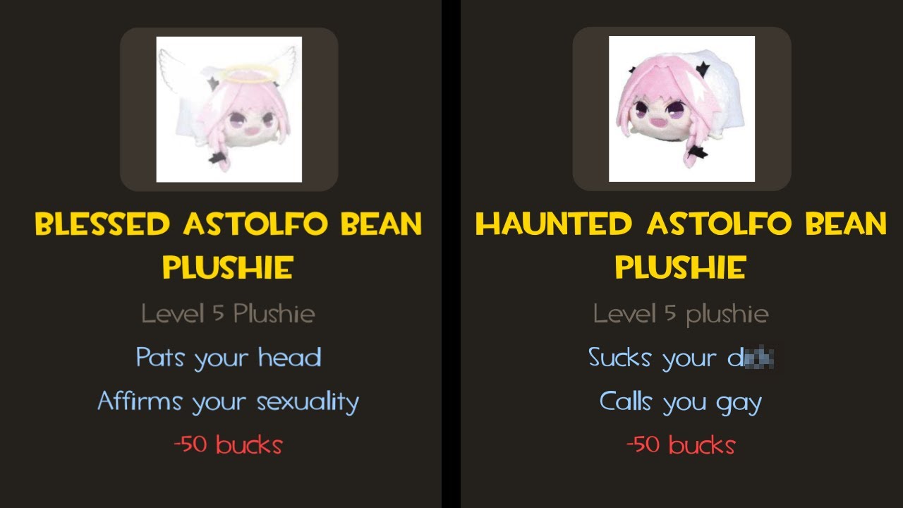 Astolfo bean plushie choice - YouTube