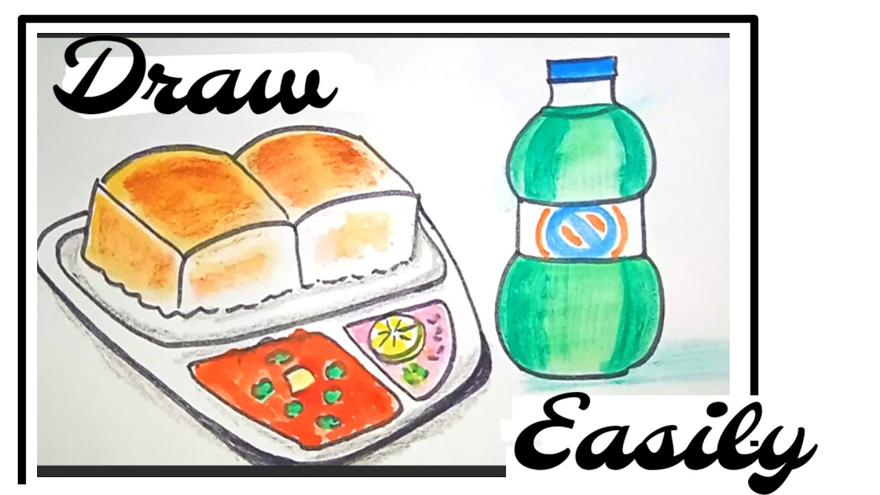 HOW TO DRAW PAV BHAJI - YouTube