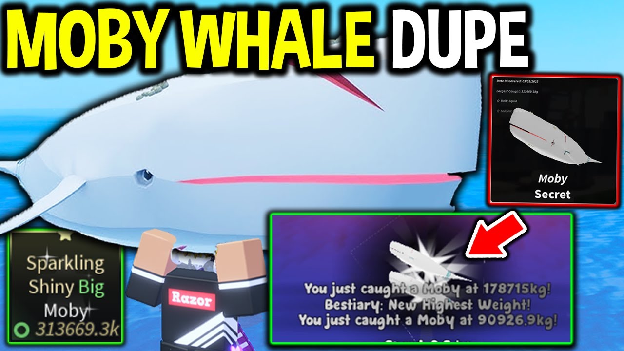 SECRET MOBY WHALE DUPE METHOD in Roblox Fisch (Very Broken) - YouTube