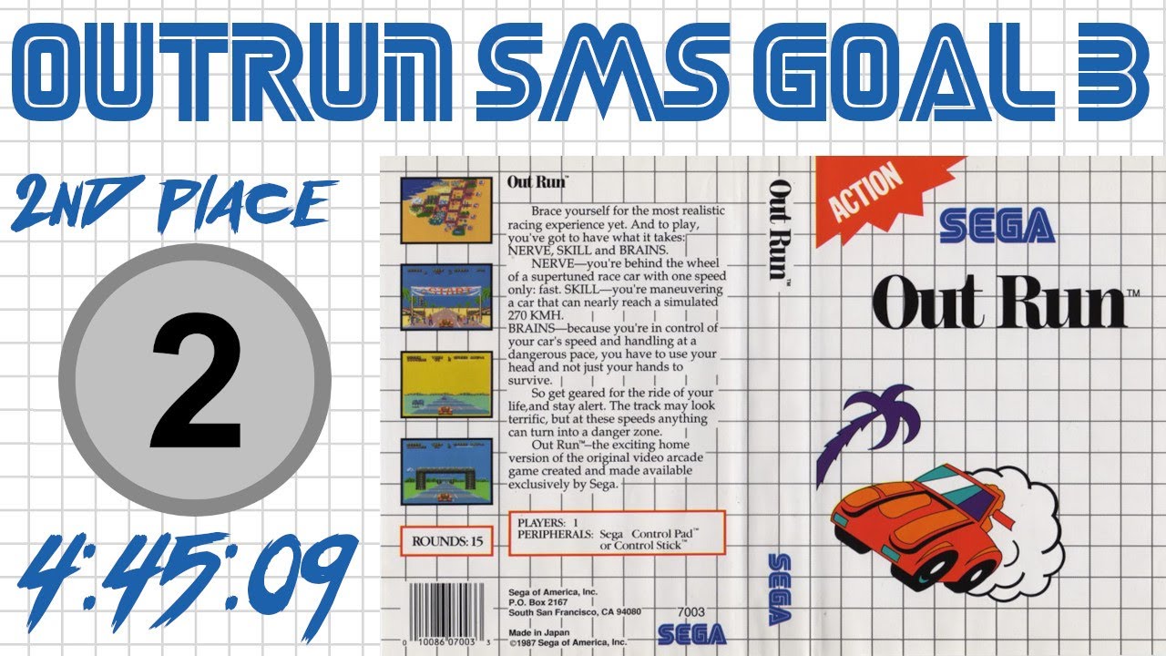 OutRun [SMS] Goal B Speedrun [4'45"09] 2nd place 🥈 | アウトラン セガ・マスターシステム ...